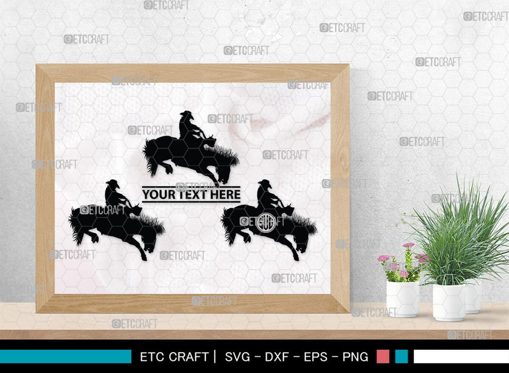 Rodeo Monogram, Rodeo Silhouette, Rodeo SVG, Bull Rider Svg, Horse Svg ...