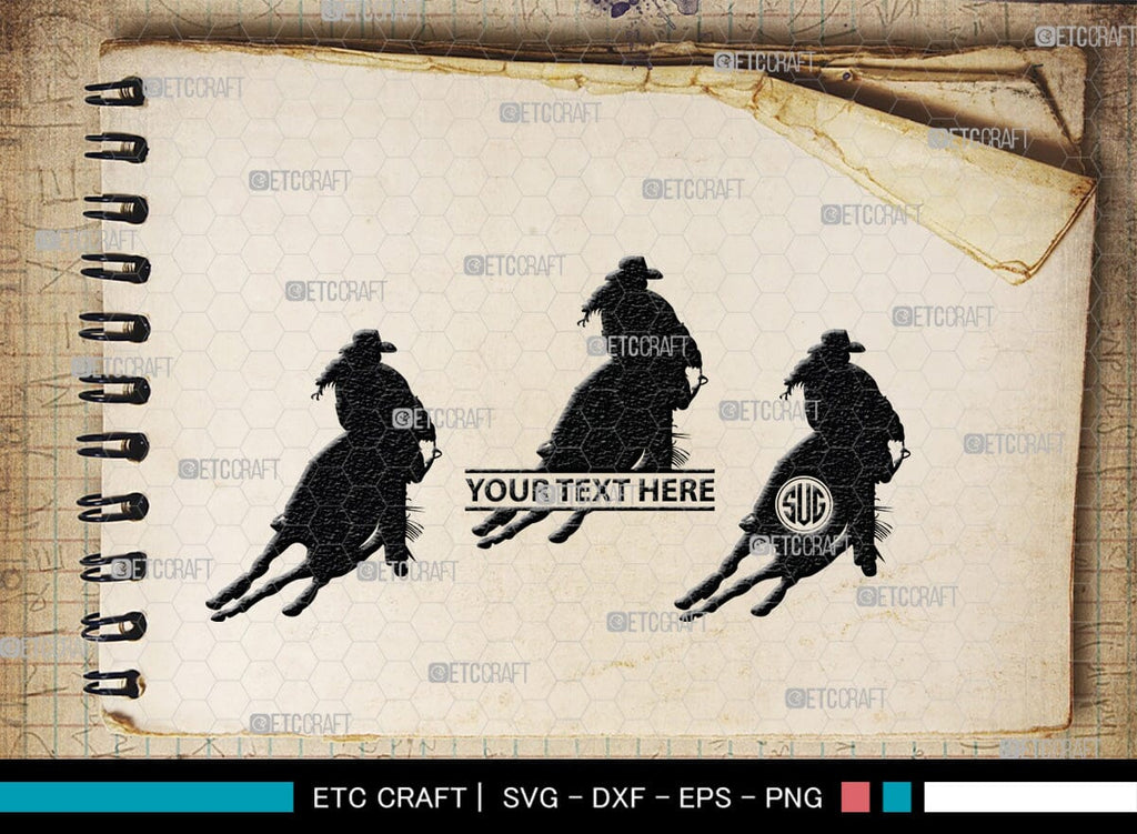 Rodeo Monogram, Rodeo Silhouette, Rodeo SVG, Bull Rider Svg, Horse Svg ...