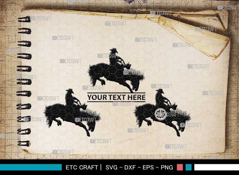Rodeo Monogram, Rodeo Silhouette, Rodeo SVG, Bull Rider Svg, Horse Svg ...