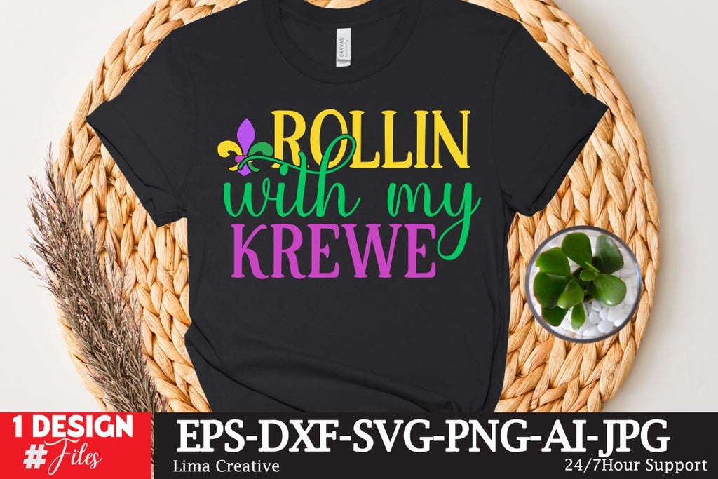 Rollin With My Krewe SVG Cute File - So Fontsy