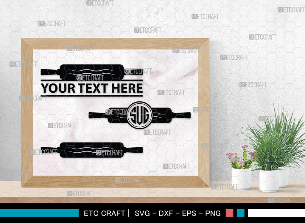 Rolling Pin Monogram, Rolling Pin Silhouette, Rolling Pin SVG, Kitchen ...