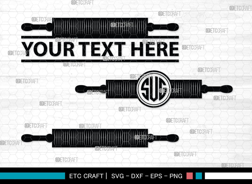 Rolling Pin Monogram, Rolling Pin Silhouette, Rolling Pin SVG, Kitchen ...