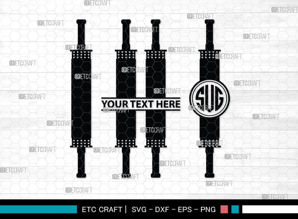 Rolling Pin Monogram, Rolling Pin Silhouette, Rolling Pin SVG, Kitchen ...