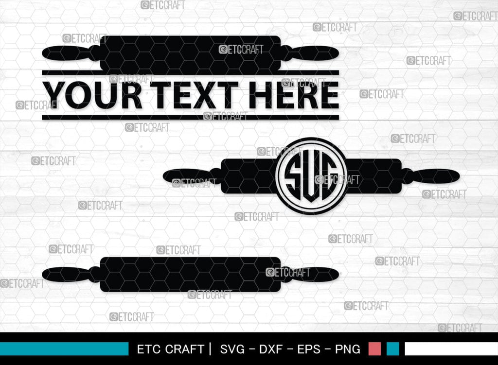 Rolling Pin Monogram, Rolling Pin Silhouette, Rolling Pin SVG, Kitchen ...