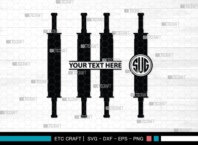 Rolling Pin Monogram, Rolling Pin Silhouette, Rolling Pin SVG, Kitchen ...