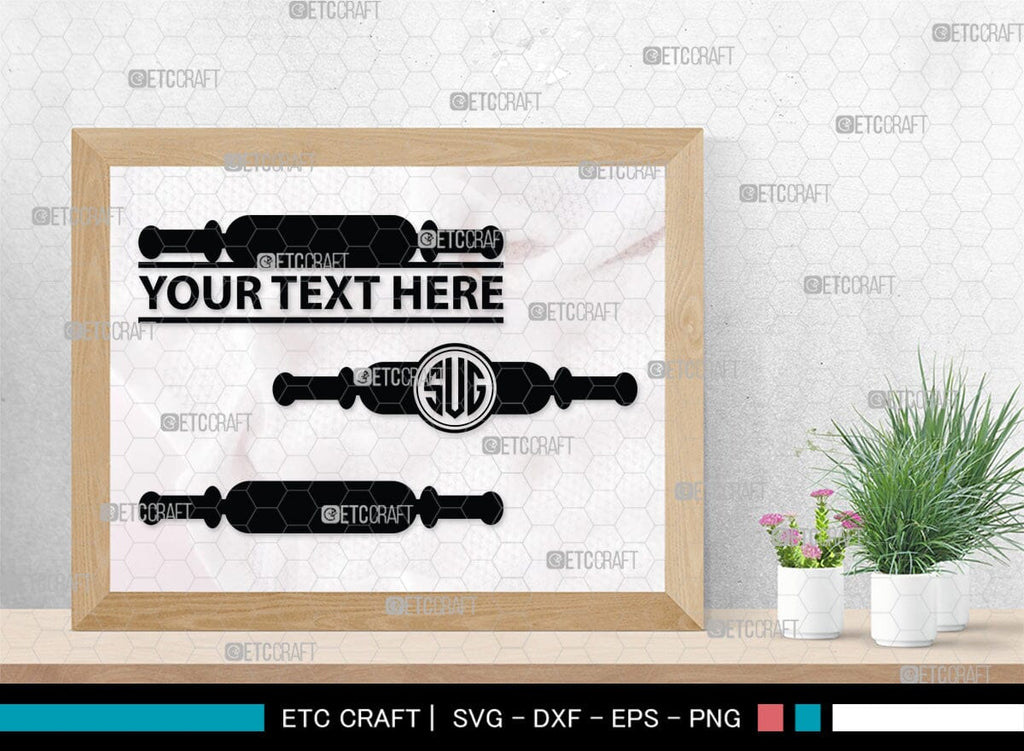 Rolling Pin Monogram, Rolling Pin Silhouette, Rolling Pin SVG, Kitchen ...