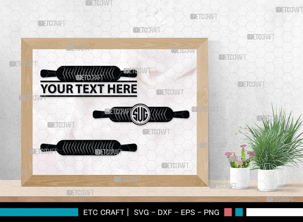 Rolling Pin Monogram, Rolling Pin Silhouette, Rolling Pin SVG, Kitchen ...