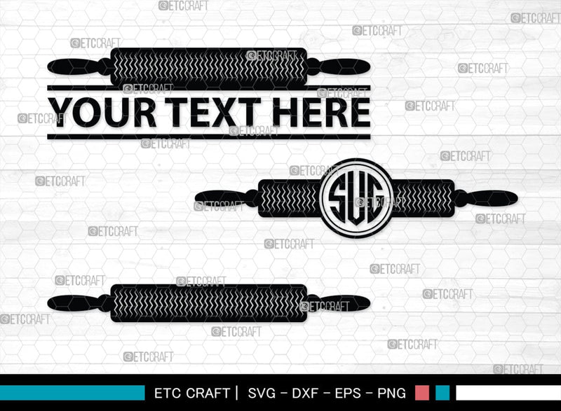 Rolling Pin Monogram, Rolling Pin Silhouette, Rolling Pin SVG, Kitchen ...