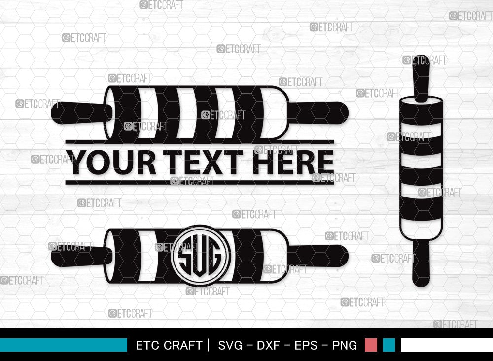 Rolling Monogram SVG | Kitchen Svg | Baking Svg | Bundle | Rolling Pin ...
