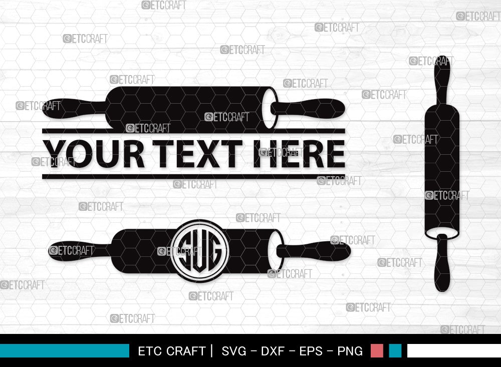 Rolling Monogram SVG | Kitchen Svg | Baking Svg | Bundle | Rolling Pin ...