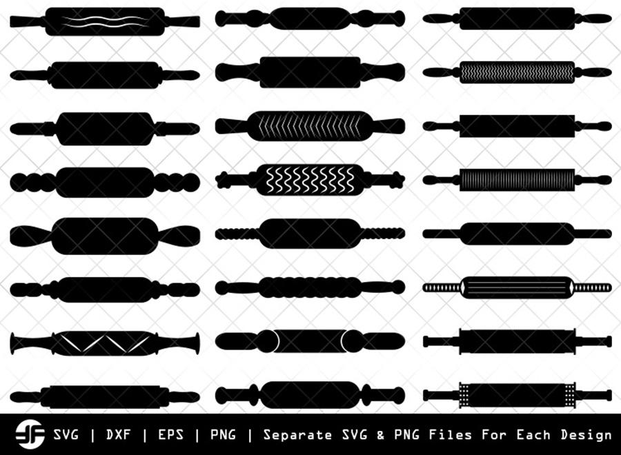 Rolling Pin SVG | Rolling Pin Silhouette Bundle | SVG Cut File - So Fontsy