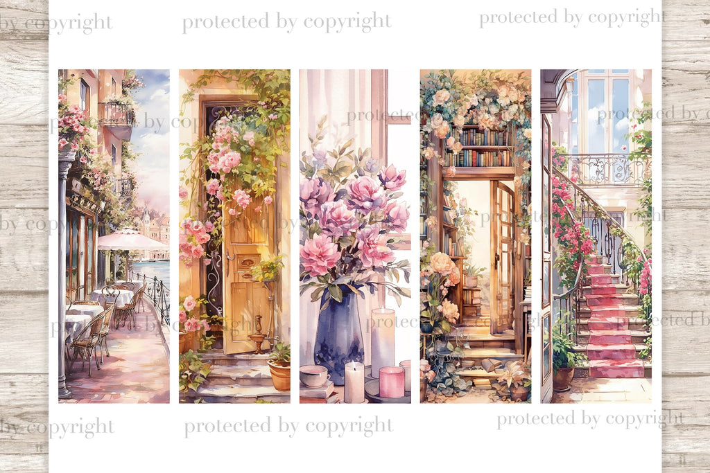 Romantic Printable Bookmarks | Cozy Home Bookmarks Bundle - So Fontsy