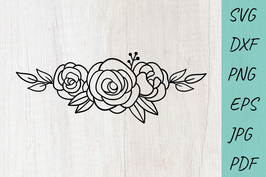 Rose Flower SVG, DXF, EPS, PNG - So Fontsy
