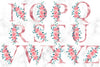 Rose gold alphabet letters clipart Sublimation flower font Floral ...