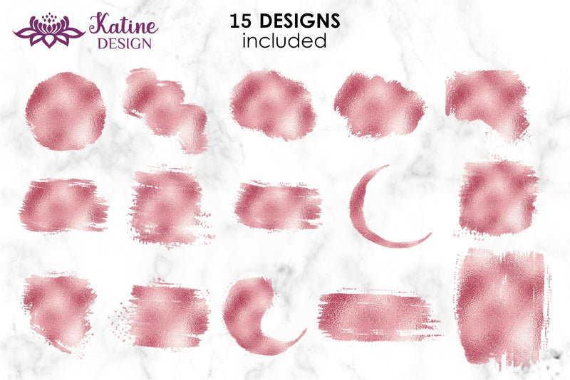 Rose Gold Foil Sublimation Background Bundle Paint Splatter, brush ...