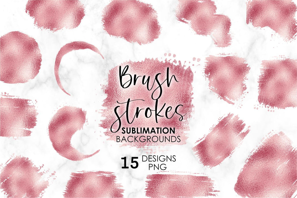 Rose Gold Foil Sublimation Background Bundle Paint Splatter, brush ...