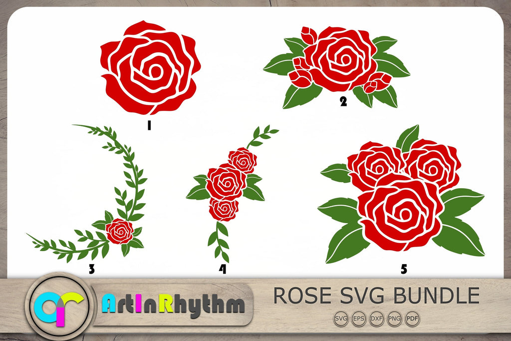 Rose Svg Bundle, Roses Svg, Flowers Svg, Floral Svg - So Fontsy