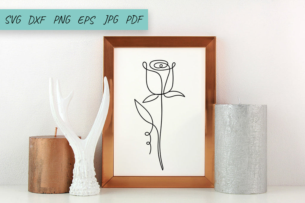 Rose SVG Cut File, Abstract line art flower, Flowers SVG - So Fontsy