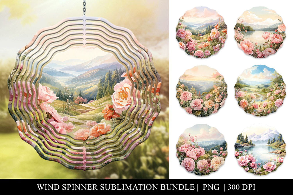 Rose Wind Spinner Sublimation Bundle - So Fontsy
