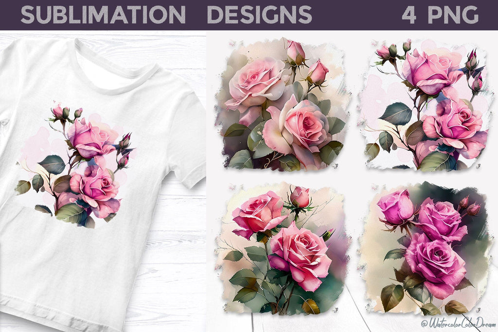 Roses Sublimation Designs - So Fontsy