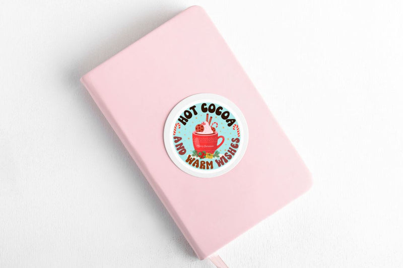 Round Christmas Hot Cocoa Stickers Bundle - So Fontsy