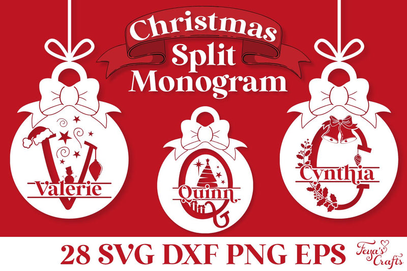 Round Christmas Monogram SVG Pack - So Fontsy