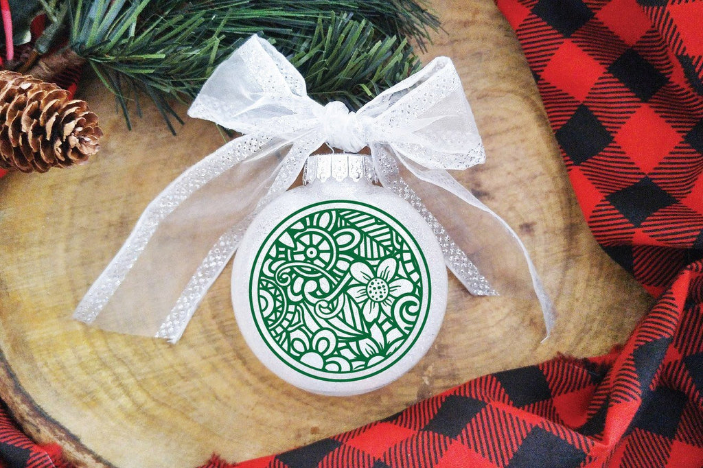Round Christmas Ornament Bundle - 12 Fancy Christmas SVG - So Fontsy
