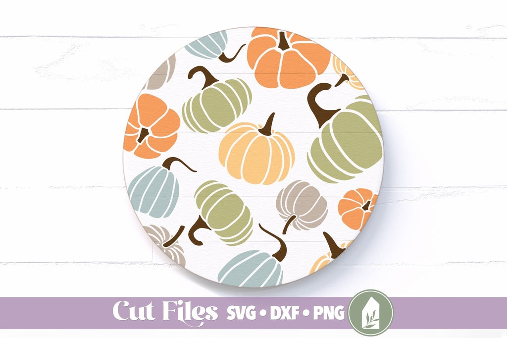 Round Pumpkin Sign SVG, Fall Front Door Sign - So Fontsy