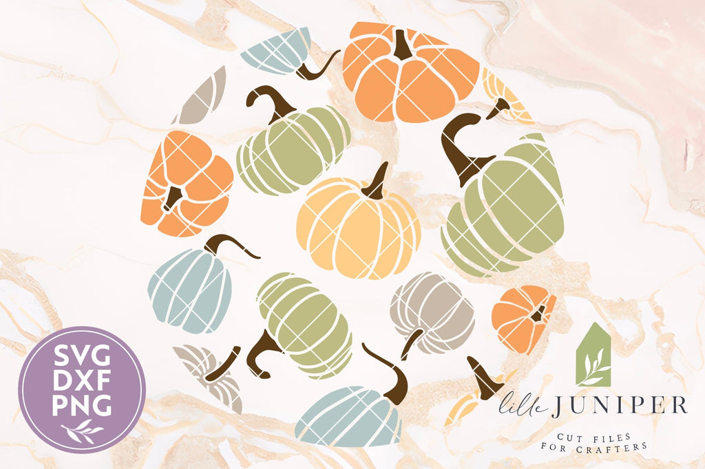Round Pumpkin Sign SVG, Fall Front Door Sign - So Fontsy