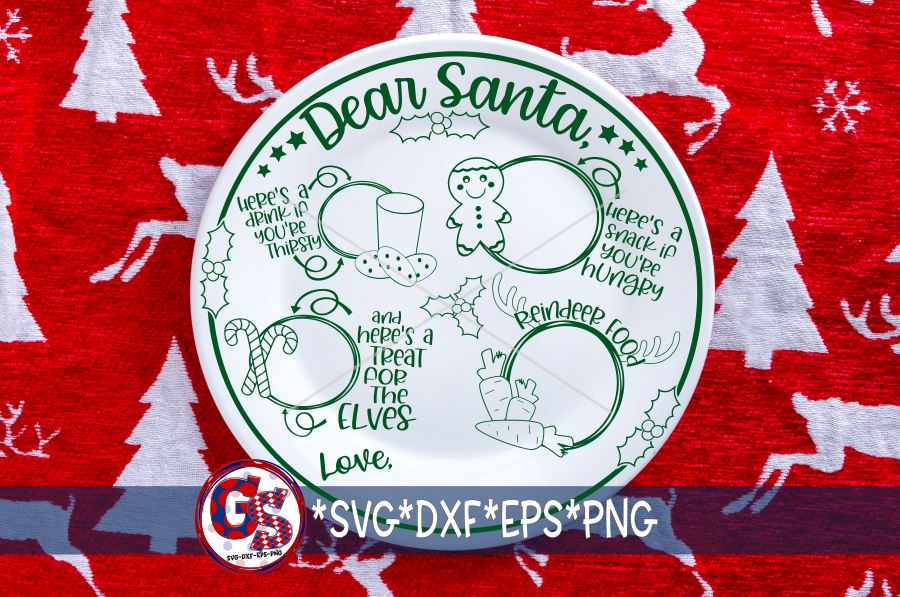 Round Santa Tray SVG DXF EPS PNG - So Fontsy