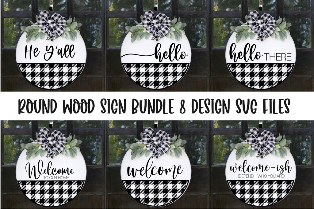 Round Sign Bundle - Round SVG Files - Farmhouse Signs Bundle 8 SVG ...