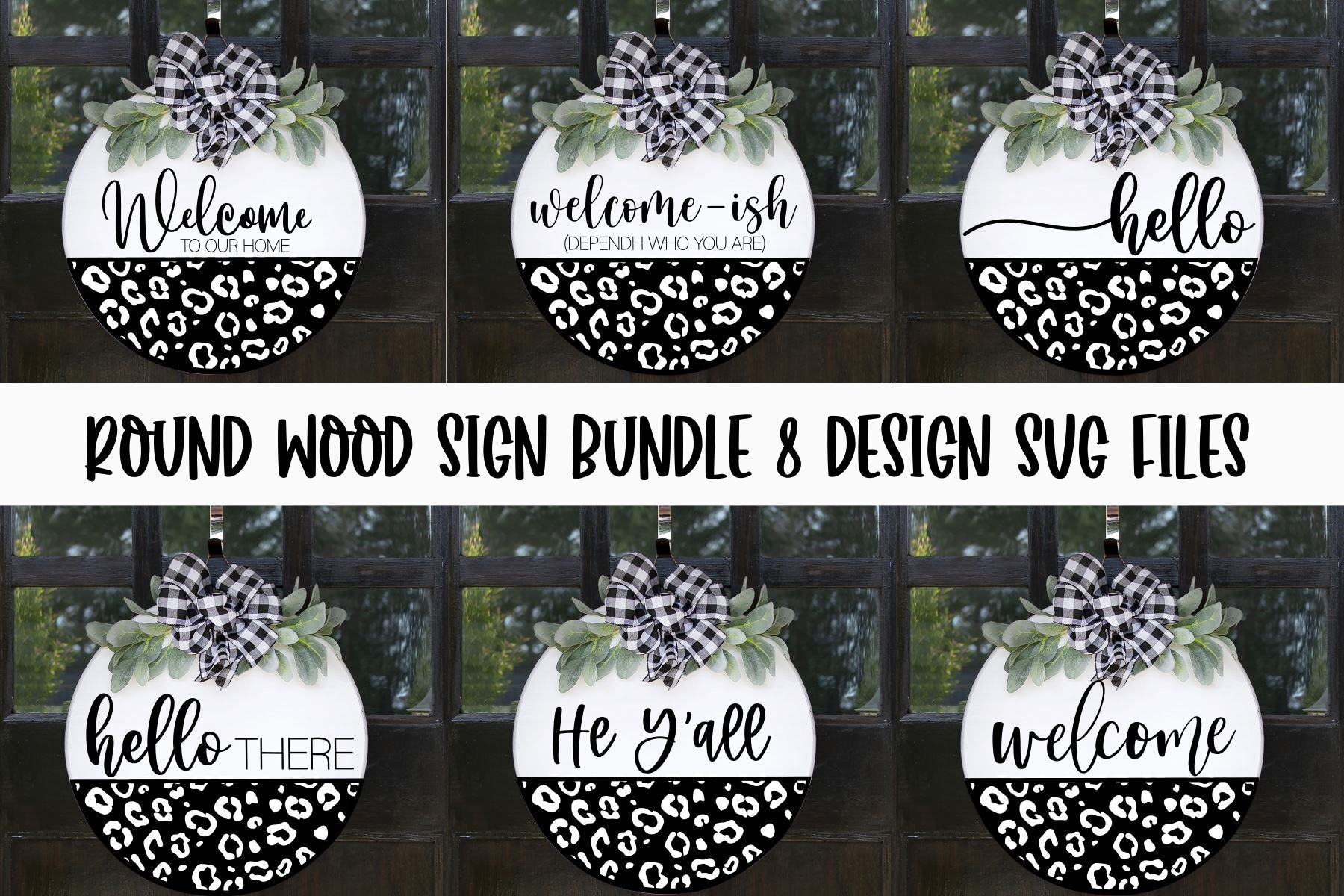 Round Sign Bundle - Round SVG Files - Farmhouse Signs Bunlde 8 Design ...
