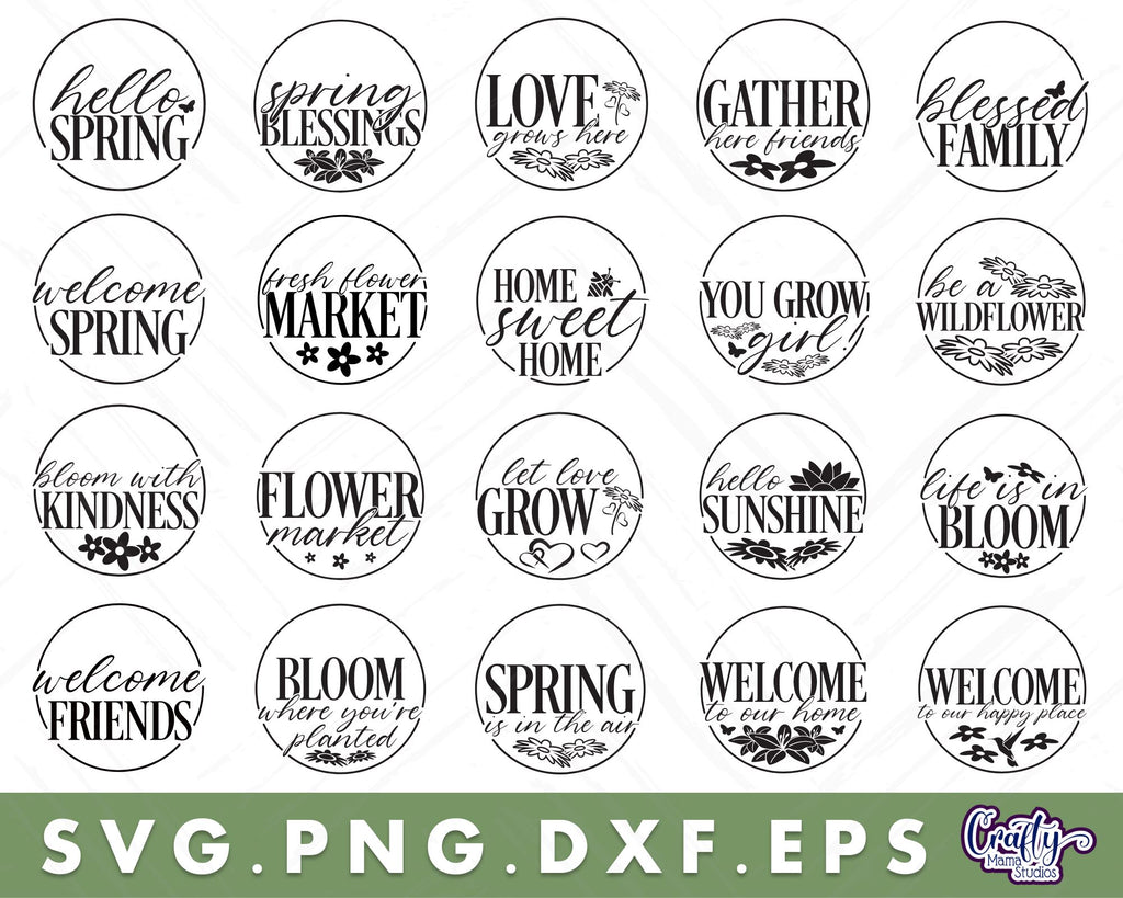 Round Spring Svg Bundle | Welcome Svg | Round Spring Sign - So Fontsy