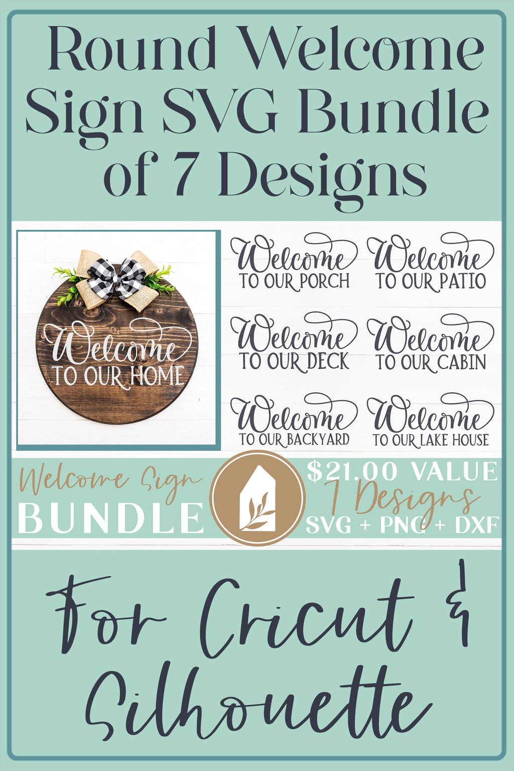 Round Welcome Sign SVG Bundle - So Fontsy