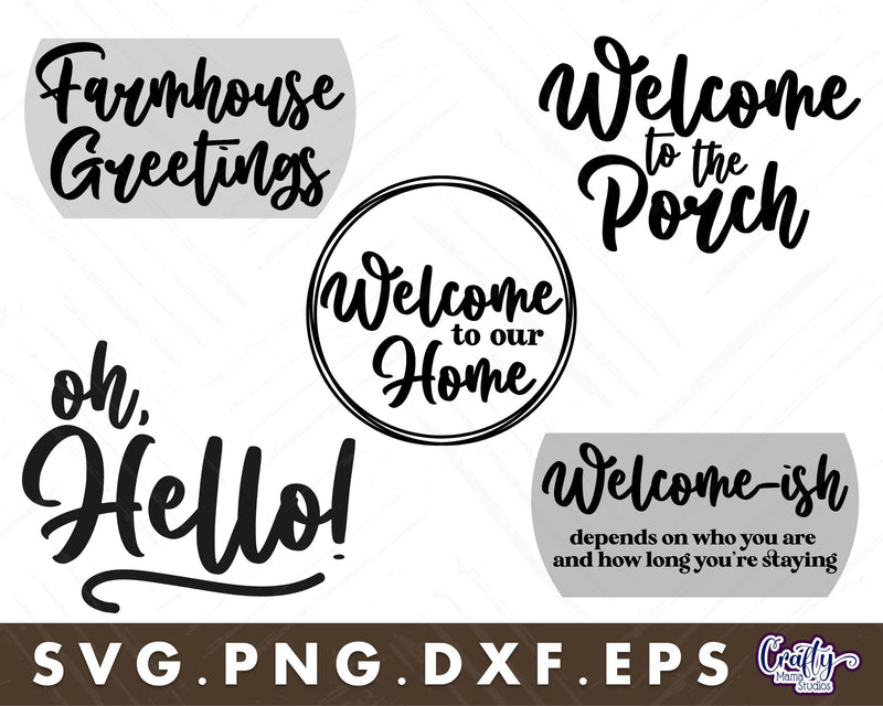 Round Welcome Svg Bundle | Welcome Quotes Svg - So Fontsy