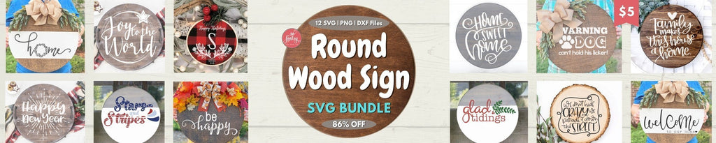 Round Wood Sign SVG Design Bundle | So Fontsy