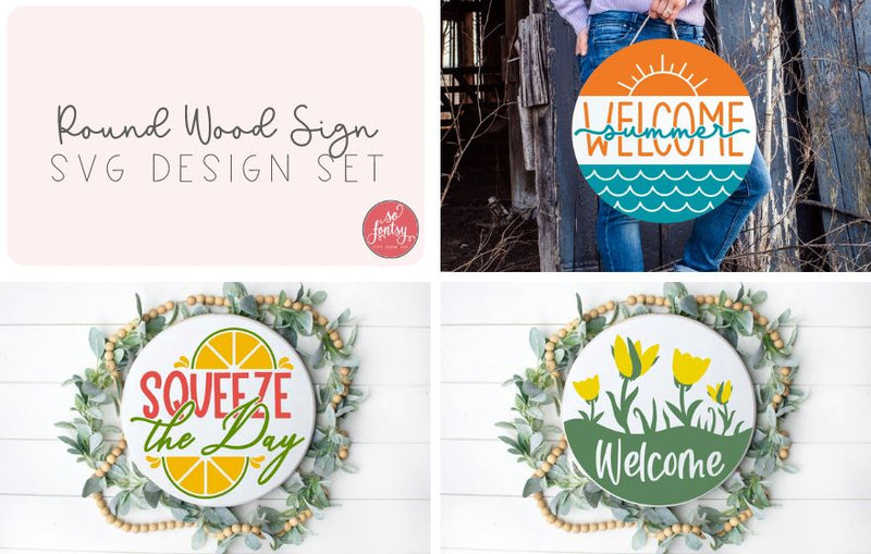 Round Wood Sign | SVG Design Set - So Fontsy