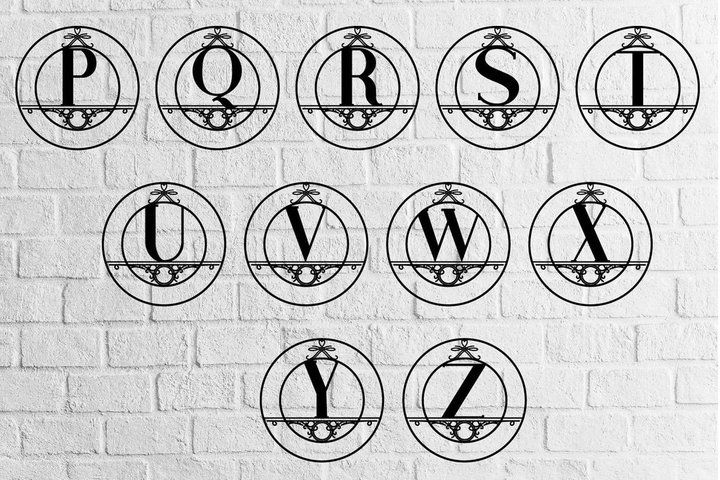 Rounded Monogram Alphabet A-Z Svg eps ai png pdf - So Fontsy