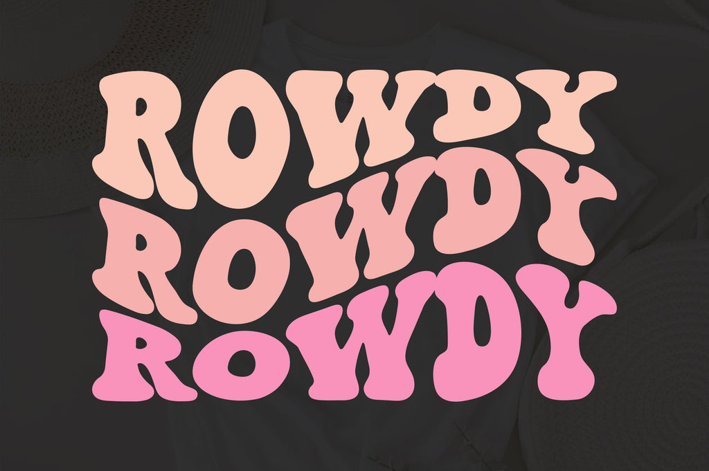 Rowdy svg, wavy style svg, EPS PNG Cricut Instant Download - So Fontsy