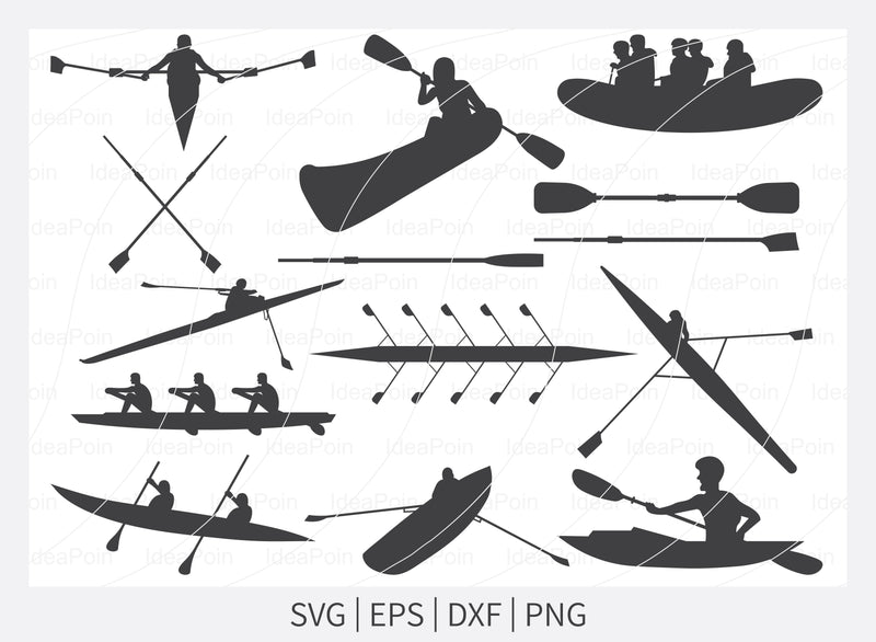 Rowing SVG, Rowing SVG Bundle, Rowing Oar Svg, Rowing Silhouette, kayak ...