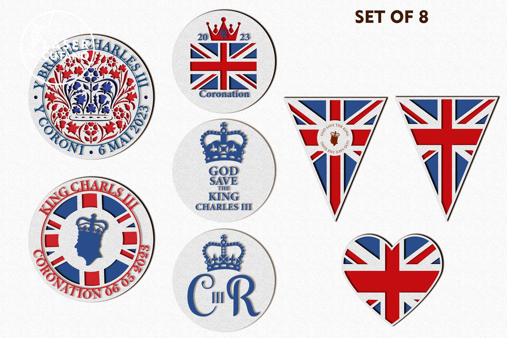 Royal Coronation Decorations Bundle Multilayer Laser Cut Files, Mandala ...