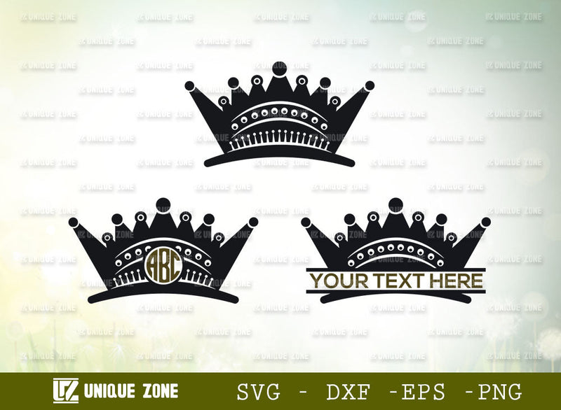 Royal Crown Monogram SVG Cut File, Crown Svg, Princess Crown Svg ...
