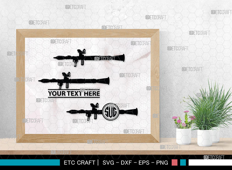 Rpg Monogram, Rpg 7 Silhouette, Rpg SVG, Rocket Launcher Svg, Anti Tank ...