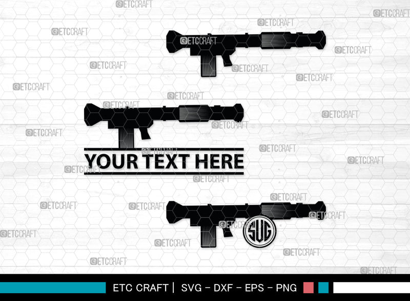 Rpg Monogram, Rpg 7 Silhouette, Rpg SVG, Rocket Launcher Svg, Anti Tank ...
