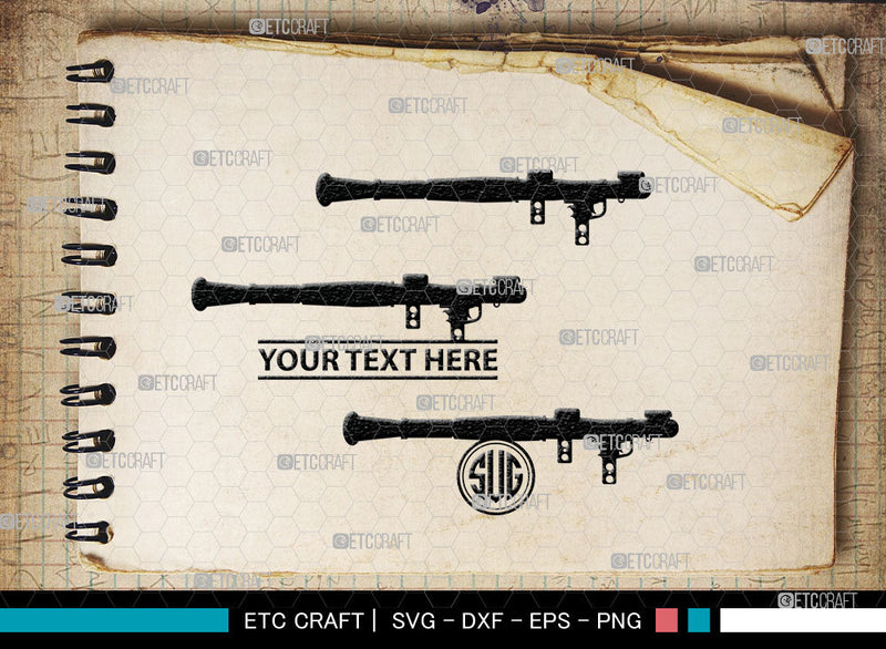 Rpg Monogram, Rpg 7 Silhouette, Rpg SVG, Rocket Launcher Svg, Anti Tan ...