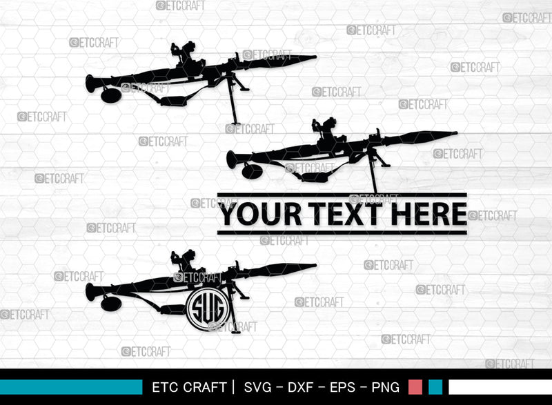 Rpg Monogram, Rpg 7 Silhouette, Rpg SVG, Rocket Launcher Svg, Anti Tank ...