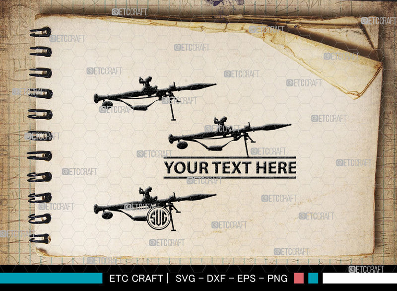 Rpg Monogram, Rpg 7 Silhouette, Rpg SVG, Rocket Launcher Svg, Anti Tank ...