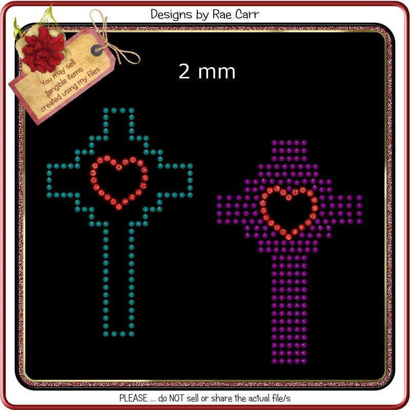 RS818 Cross Rhinestone Templates - So Fontsy