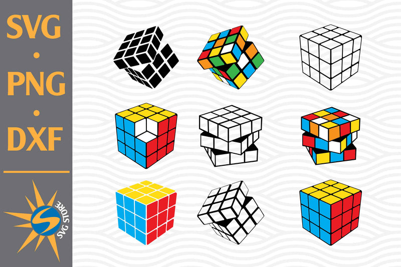 Rubik SVG, PNG, DXF Digital Files Include - So Fontsy