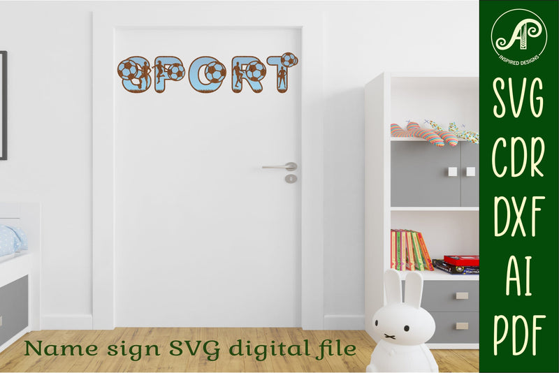 Rugby letters alphabet set. 112 layered letters. - So Fontsy